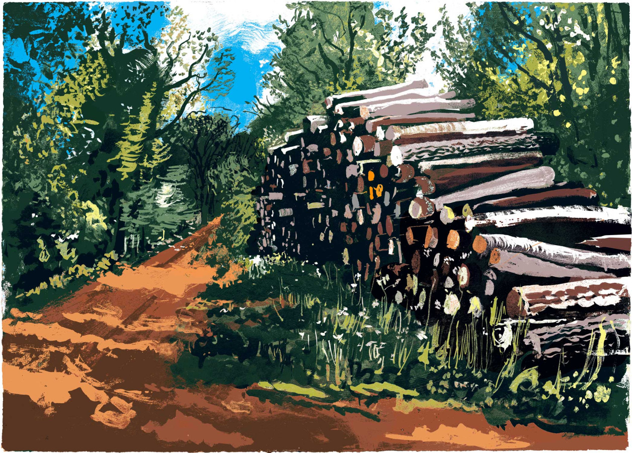 Woodpile - Andy Lovell artist printmaker