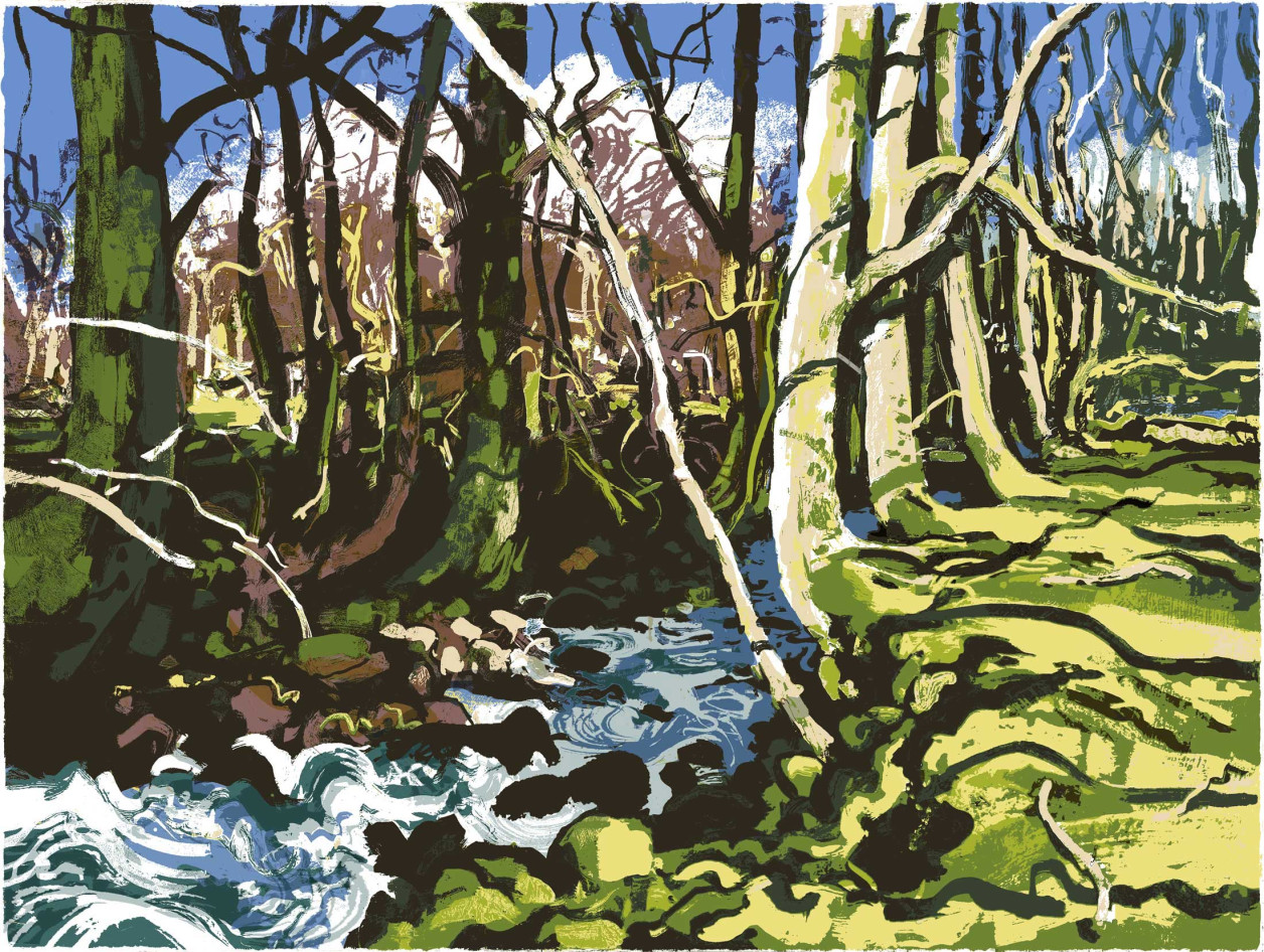 Babbling Brook - Andy Lovell artist printmaker